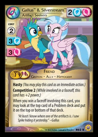 MLP Gallus & Silverstream, Artifact Seekers CCG Cards | MLP Merch