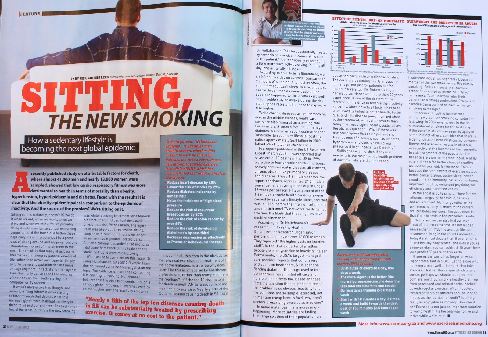 Portfolio: Sitting, the New Smoking [Published in May/June Fitness ...