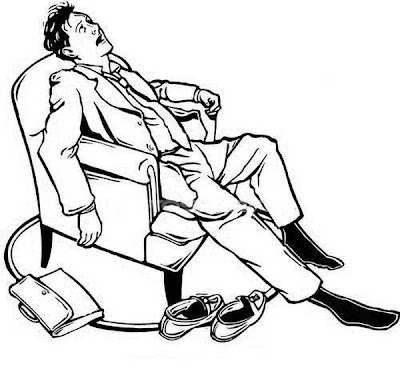 Persona cansada, descansando para colorear - Dibujo Views