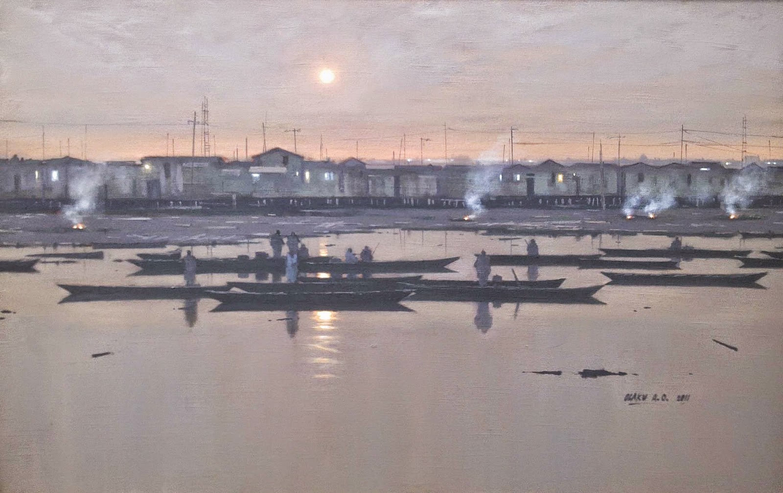 Abiodun Olaku, 1958 | Waterscape/Cityscape painter | Tutt'Art ...