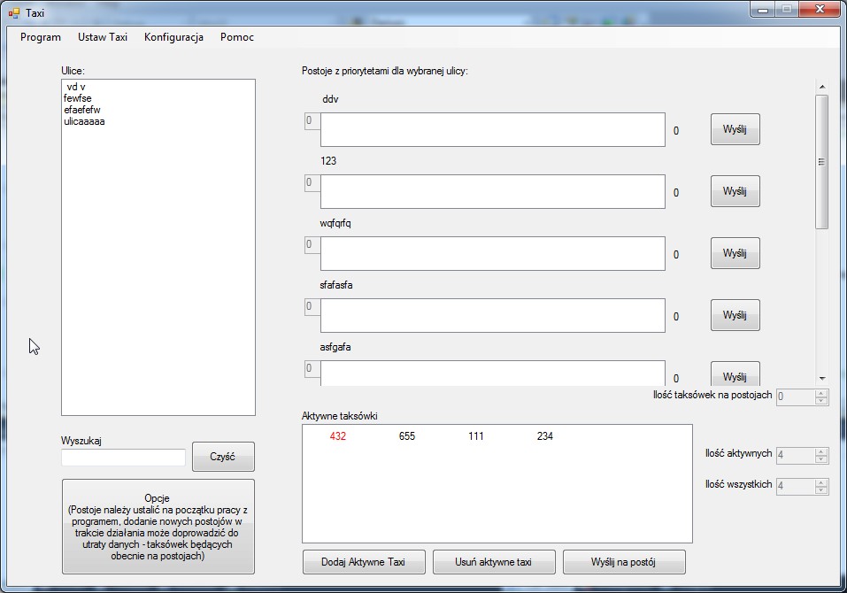 Programowanie, kody źródłowe: Program do obsługi firmy taksówkarskiej ...