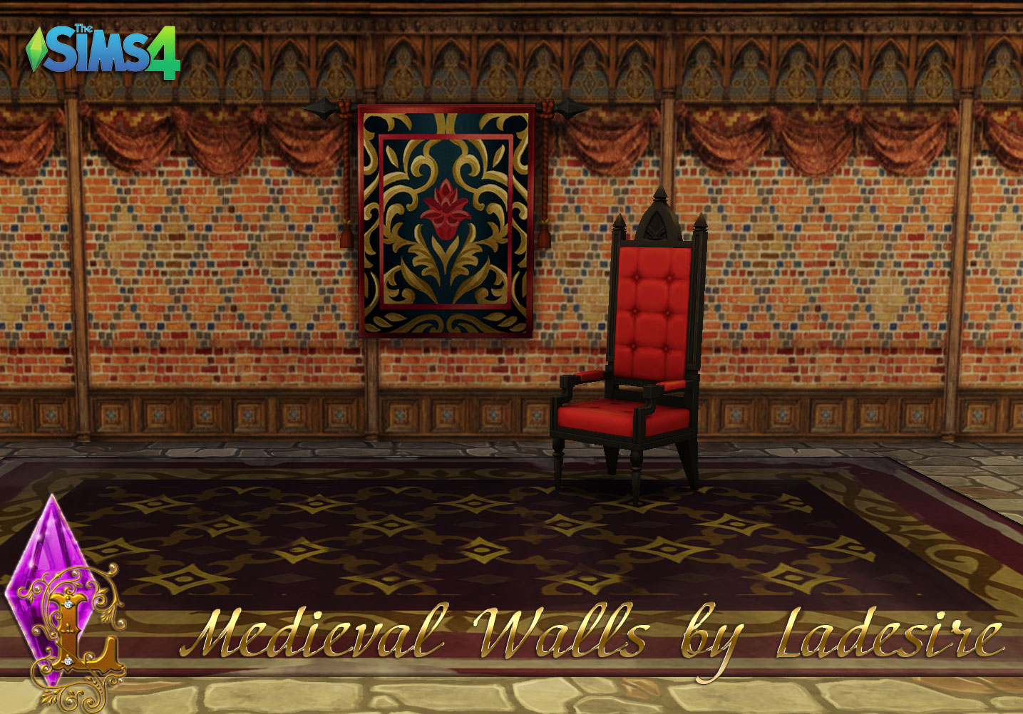 Ladesire's creative corner): TS4 - Medieval Walls by Ladesire