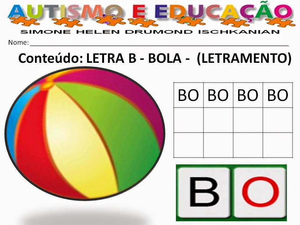 Simone Helen Drumond : LETRA B (BOLA) - LETRAMENTO