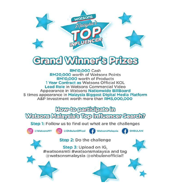 Pencarian Top Influencer 2018 Watson Dengan Kerjasama Oh Bulan