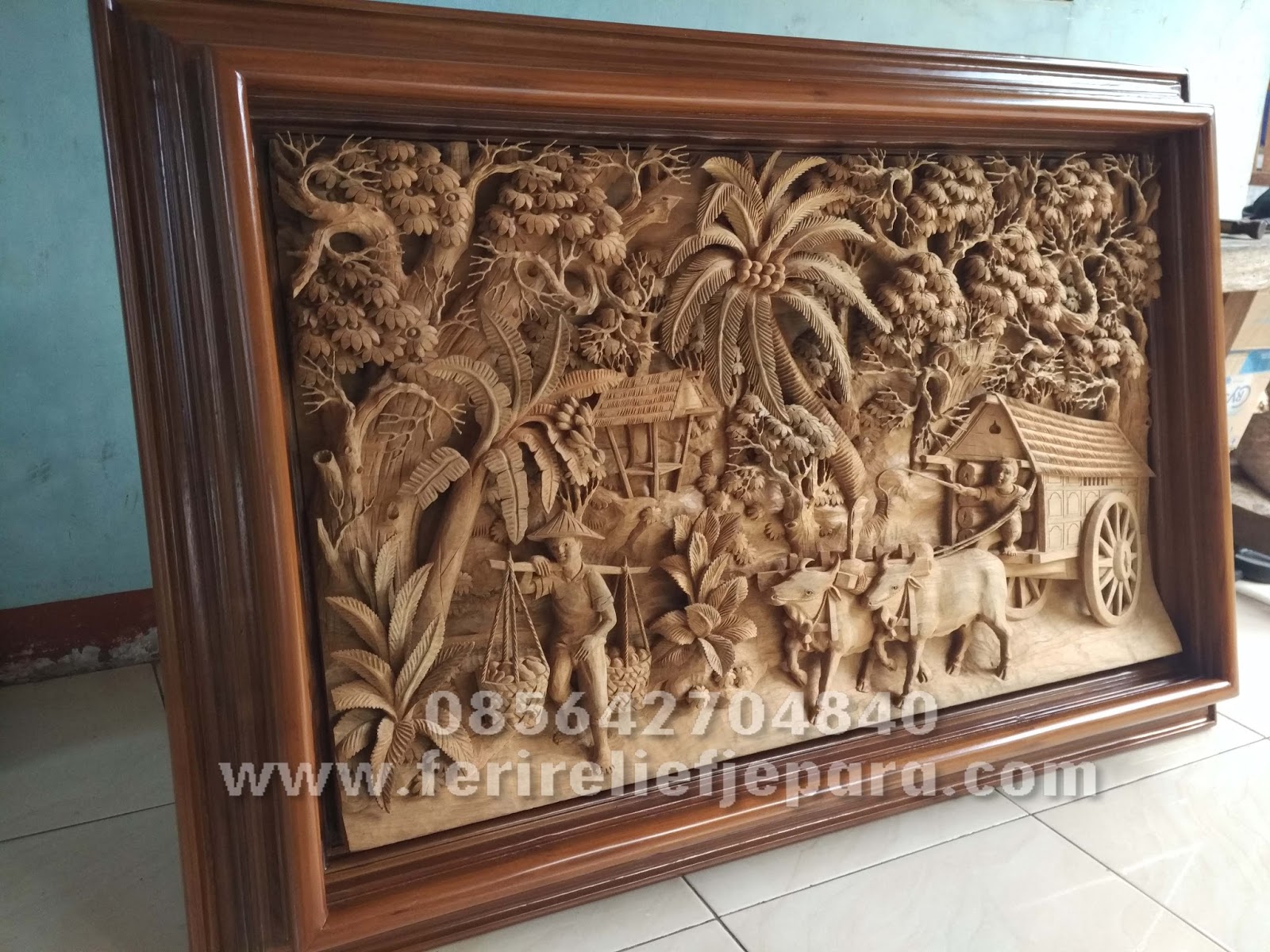 Ukiran Jepara Motif Relief Pertanian - UKIRAN RELIEF 3 DIMENSI JEPARA