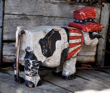 Possible Impossibilities Studio: Uncle Sam Cow Folk Art Woodcarving