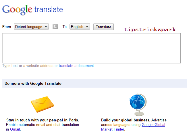 google translate tool