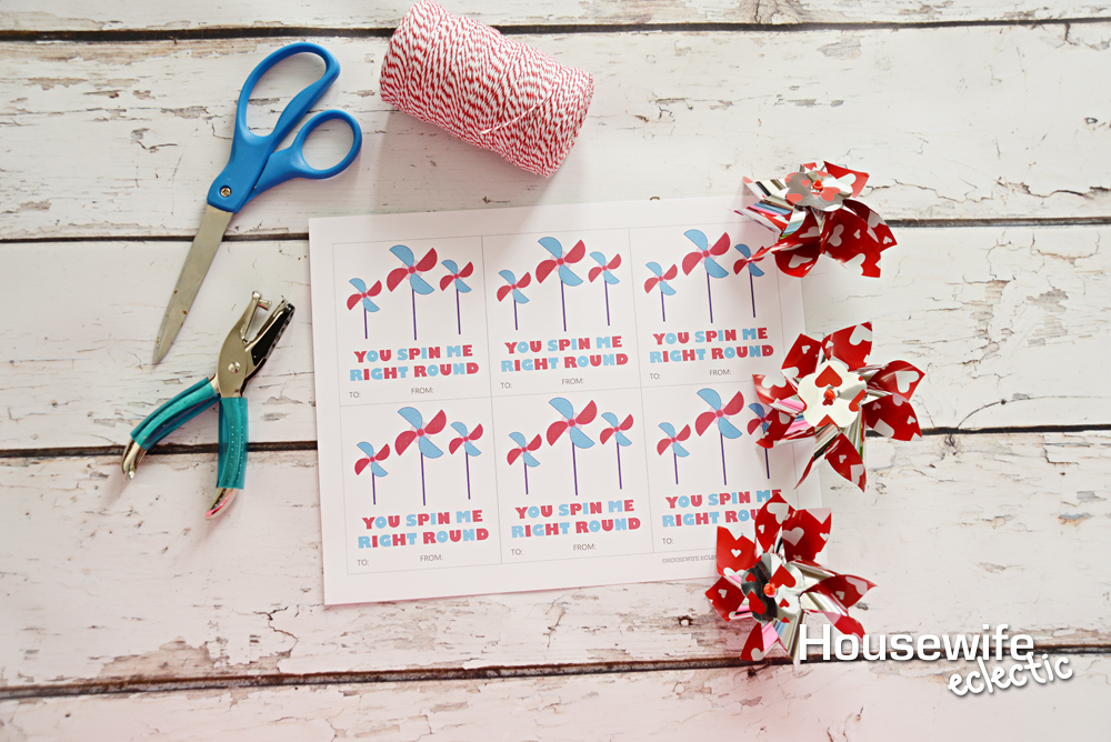 You Spin Me Right Round- Pinwheel Valentine with Free Printable ...