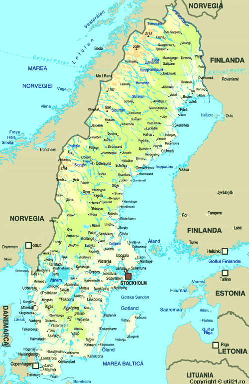 Suécia | Mapas Geográficos da Suécia