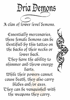 Book Of Shadows Pages: Dria Demons