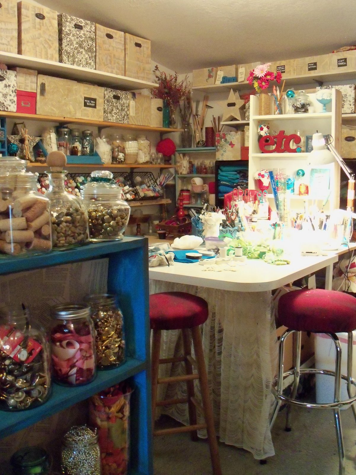 Make The Best of Things: Craft Studio Tour-Bottles and Boxes and Jars ...