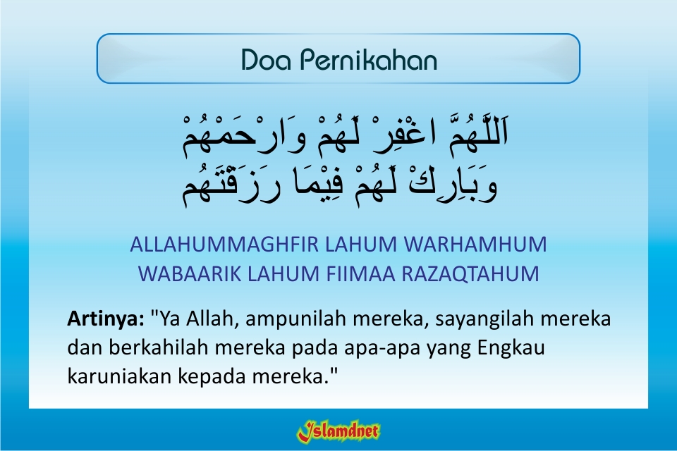 Doa Untuk Orang Menikah Lengkap Arab Latin dan Artinya | IslamDNet