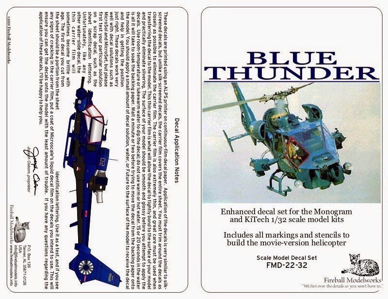 Bruce's Scale Modeling Domain: Blue Thunder - The movie and her 1/32 ...