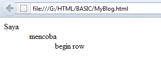 CARA PINDAH BARIS dan Memberikan Spasi Pada HTML