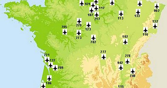 Coronel Von Rohaut: Mapa de las bases aereas militares en la Francia ...