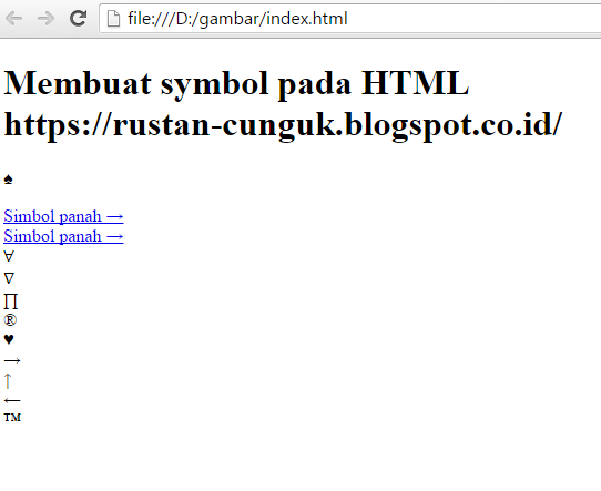 Sahabat Ariel Tatum: Tutorial HTML Lengkap : Mengenal Simbol Pada HTML Sahabat Ariel Tatum: Tutorial HTML Lengkap : Mengenal Simbol Pada HTML