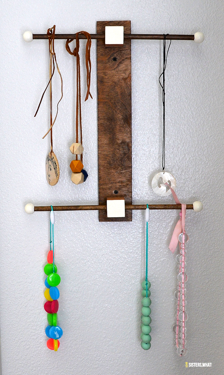 DIY Modern Wood Necklace Hanger - Sisters, What!