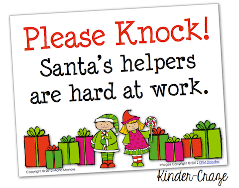 Freebielicious: "Please Knock!" Sign for Christmas Projects