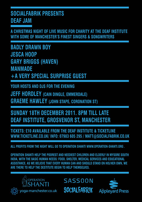 Operation Shanti: DEAF JAM fundraiser for Operation Shanti in the UK