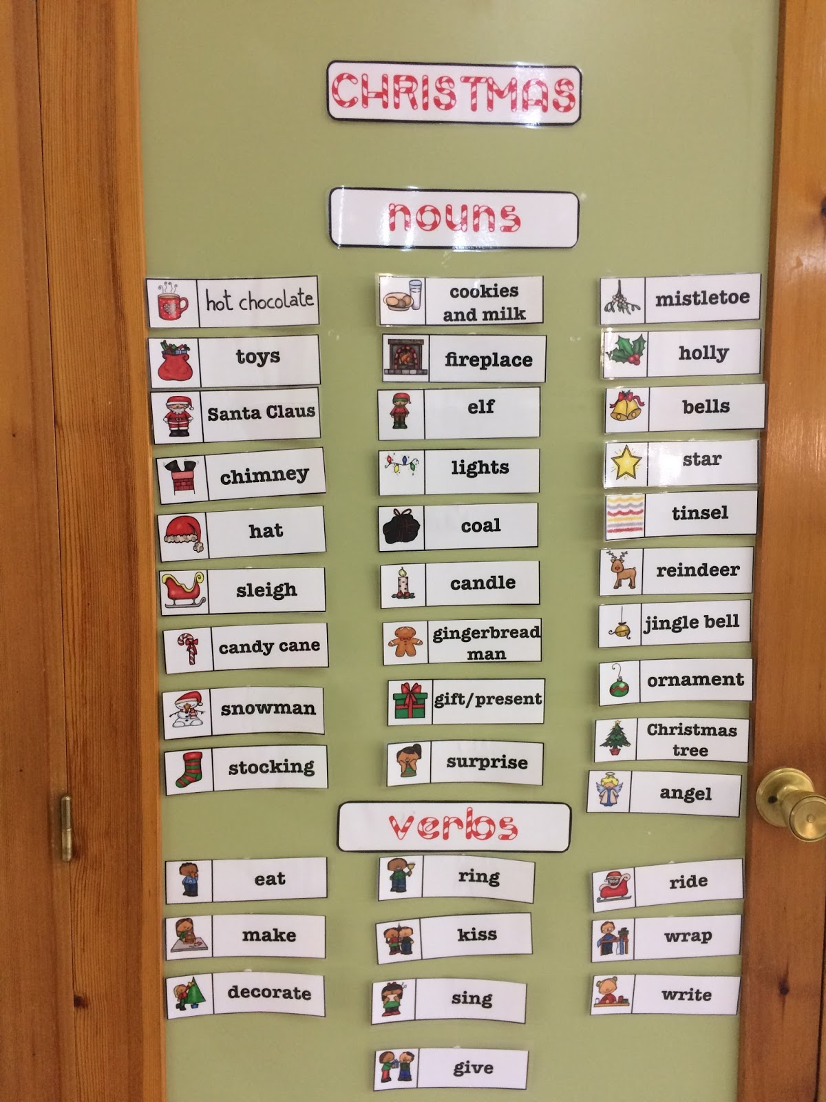 A place for sharing: Christmas Word Wall