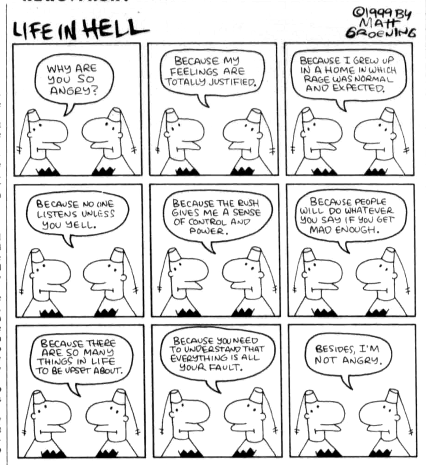 Bongo's Ultimate Life in Hell Archive : Life in Hell 1999 Archive