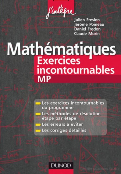 Livre Mathématiques Exercices incontournables MP GRATUIT | LivresBook Livre Mathématiques Exercices incontournables MP GRATUIT | LivresBook