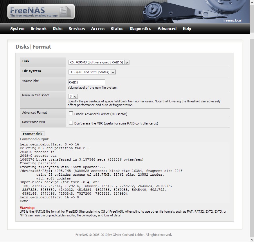 Fundamentos de Hardware y de Sistemas Operativos: Implementar un NAS en RAID 5 con Freenas - IV