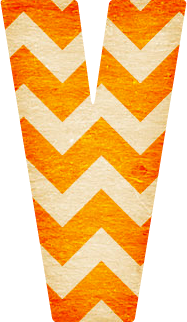 Abecedario con Zigzag Naranja. Orange Chevron Letters. - Oh my Alfabetos!
