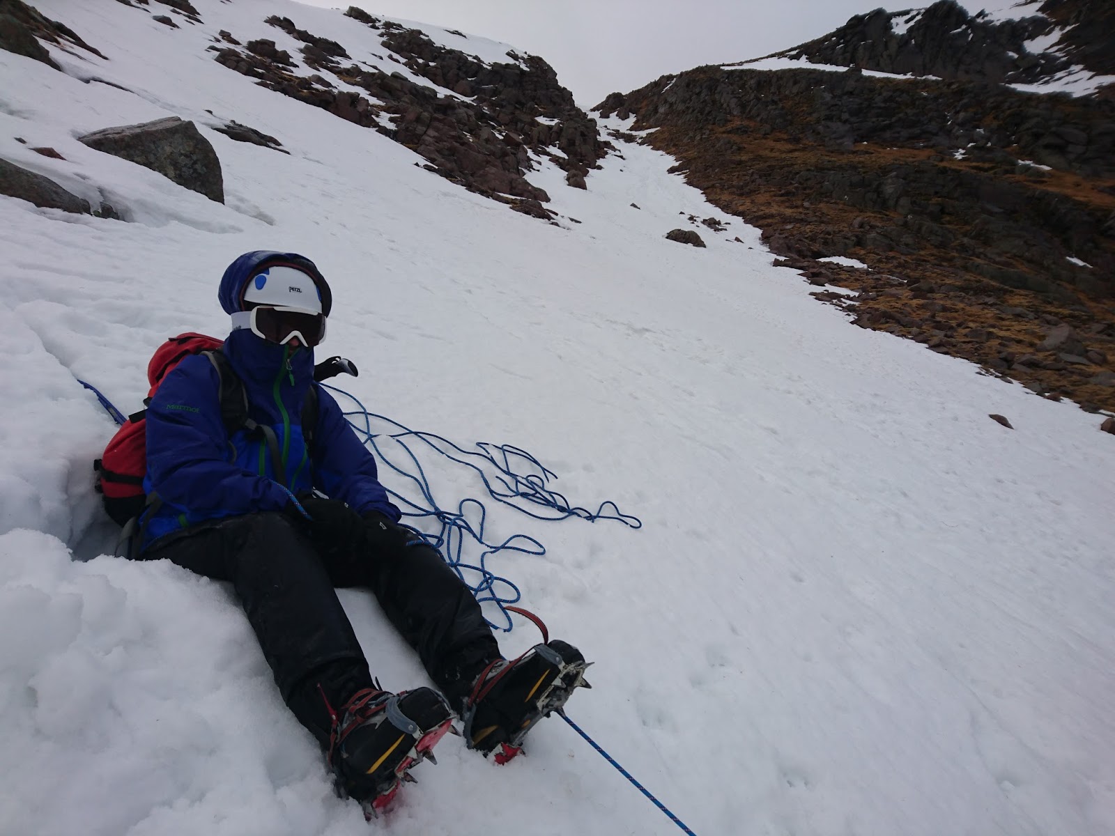 TARMACHAN MOUNTAINEERING: POINT FIVE GULLY, CAIRNGORMS, WINDY