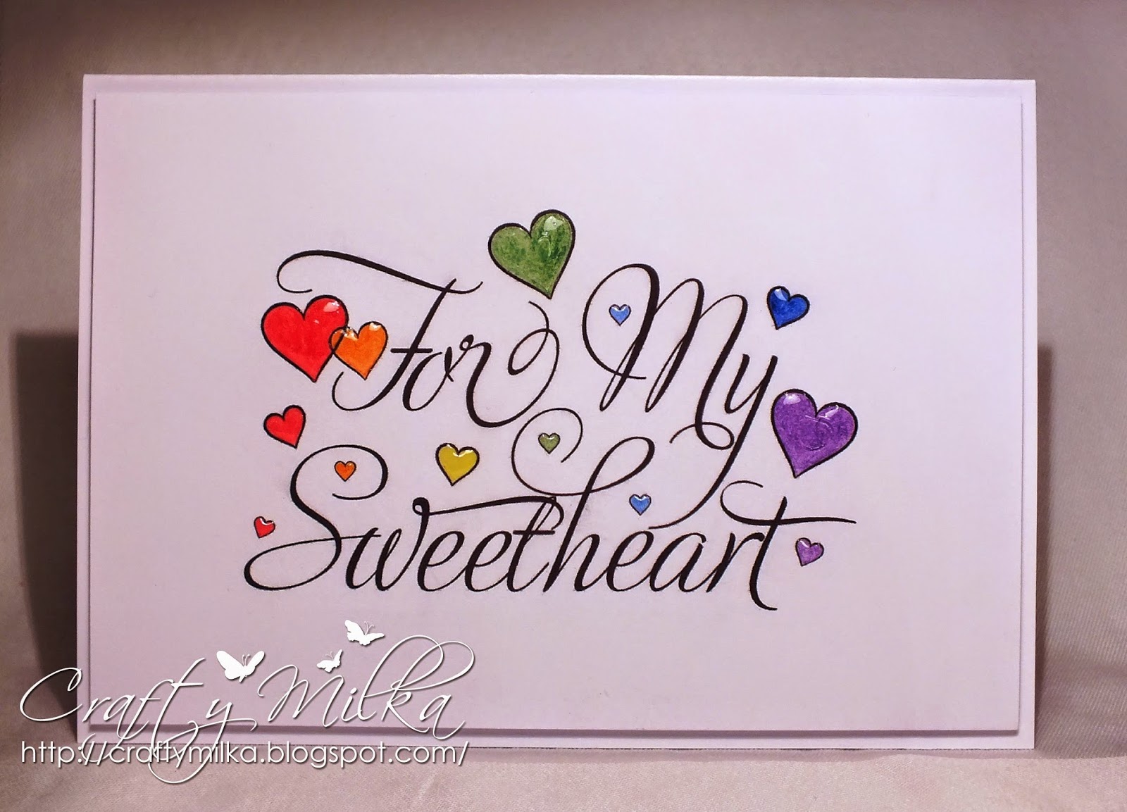 Crafty Milka: Rainbow Hearts Card (Crafty Creations Challenges #282)