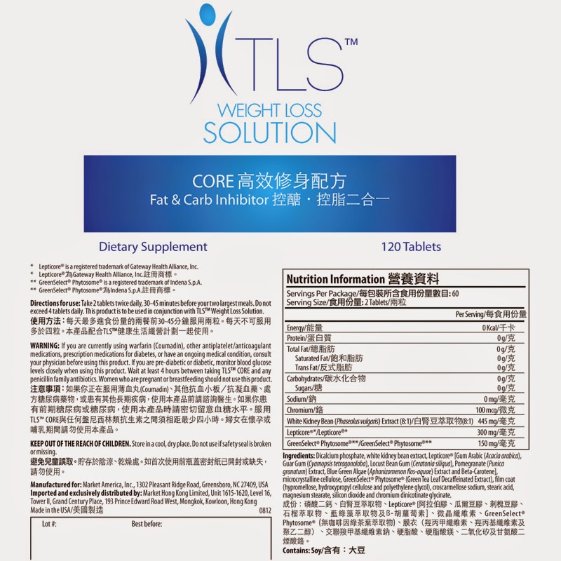 infoTOUCHonline: TLS® CORE Fat & Carb Inhibitor - TLS®CORE高效修身配方控醣•控脂二合一