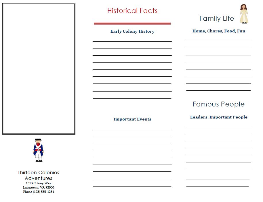 Mrs. Moylan's Class Page: Thirteen Colonies Brochure Project