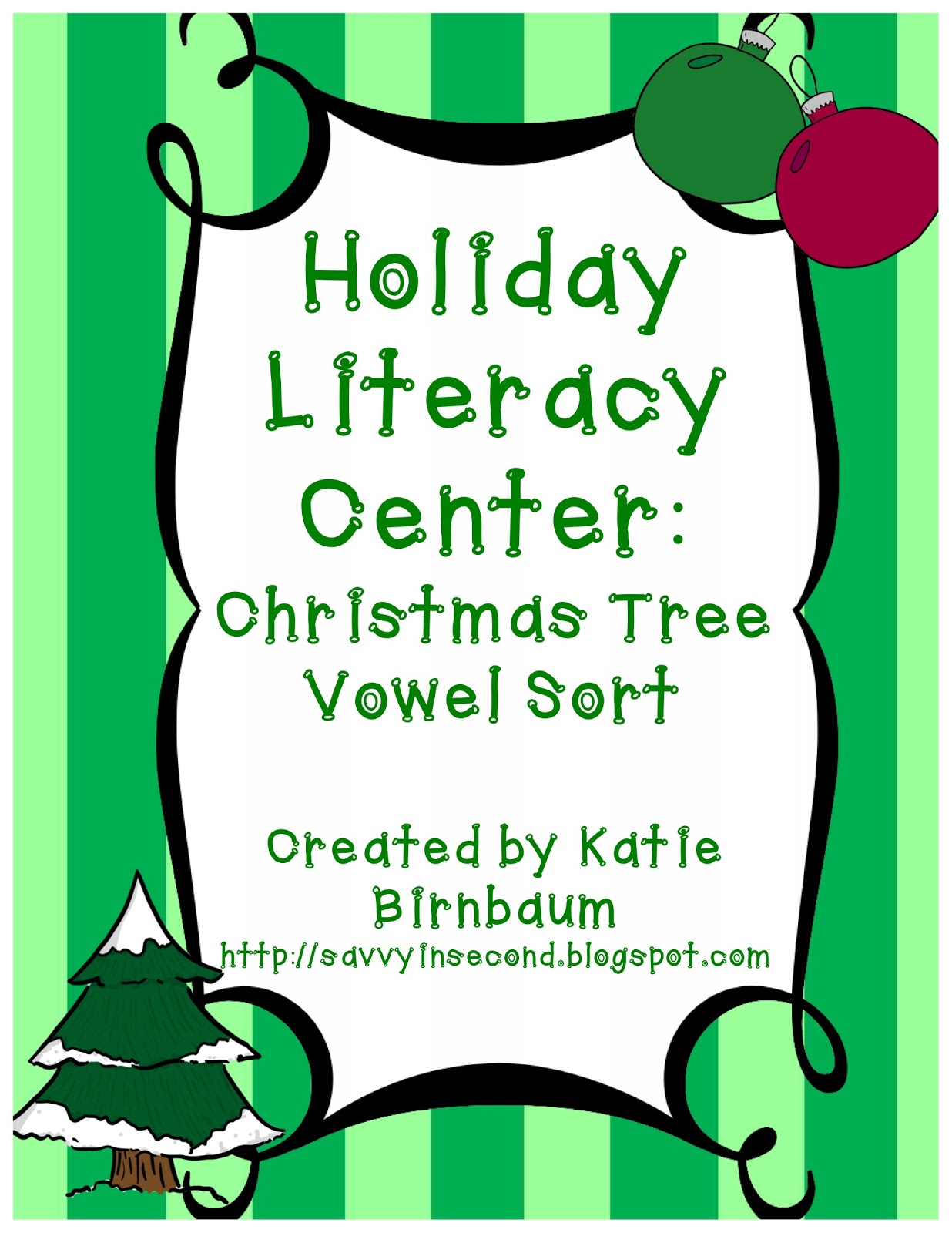 Savvy in Second: Christmas Literacy Centers