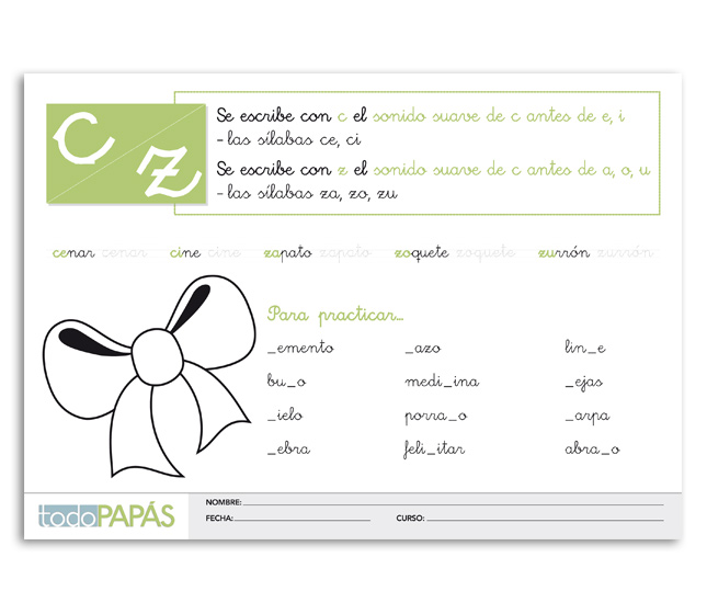 Educándonos en familia: Aprender a escribir letras C y Z