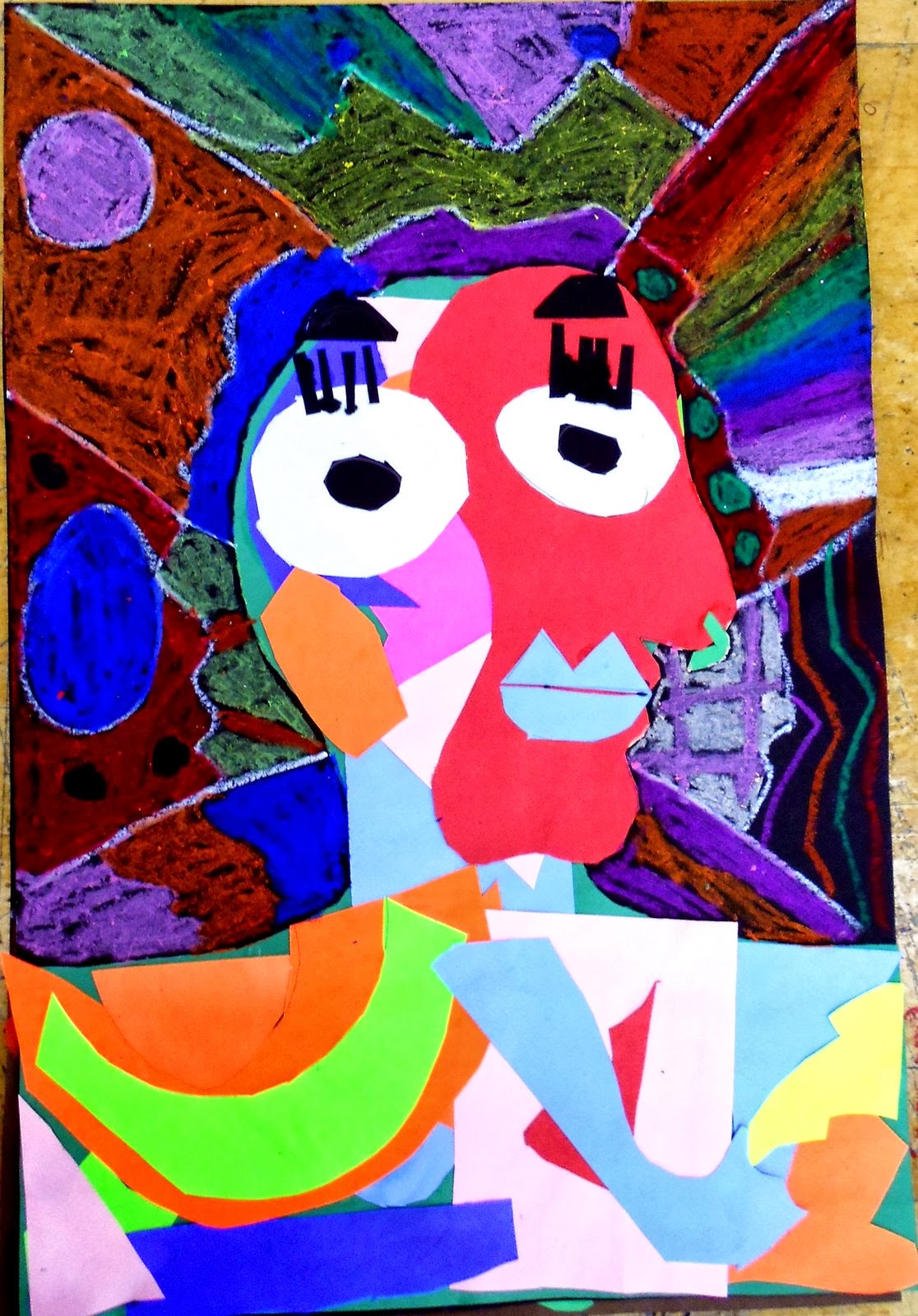 ArtMuse67: 4th Grade Cubist Collages Inspired by Picasso