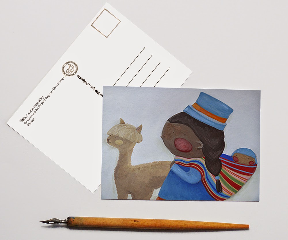 CoCode Market & Studio: Monica, Illustrated postcard, Travel to Perù