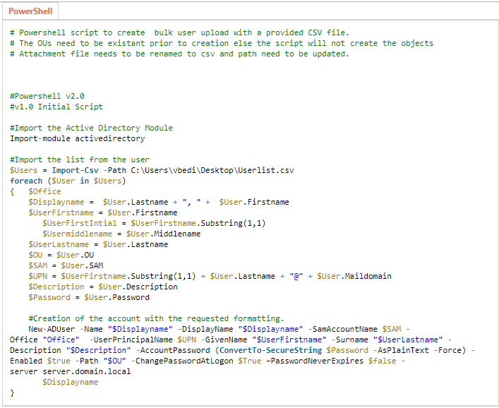 How To Create Bulk Domain Users Using Powershell Online Networks Solution