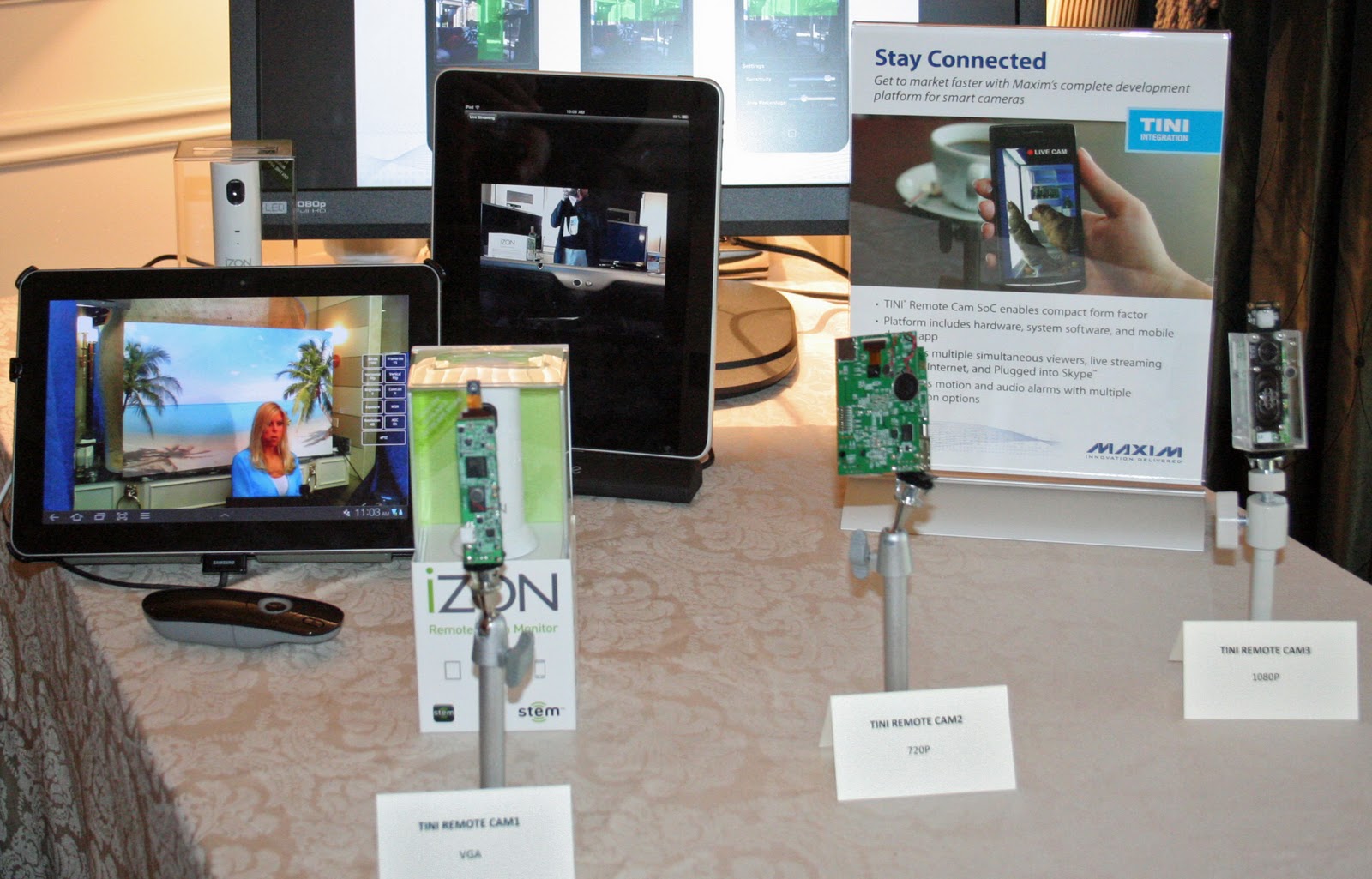 The iZON WiFi-connected remote cameras are added to your LAN