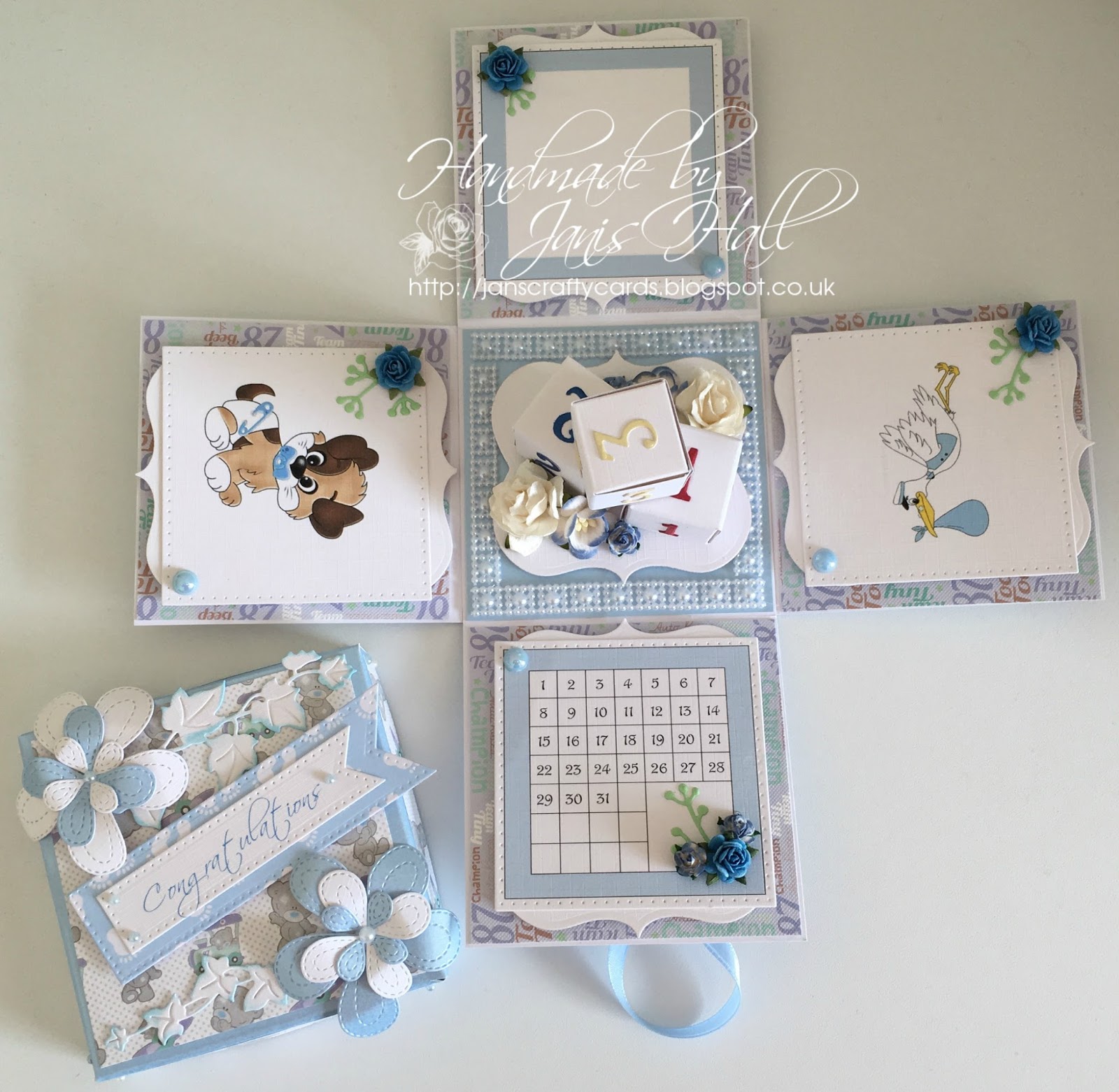 Jan's Crafty Cards: Baby boy Exploding box