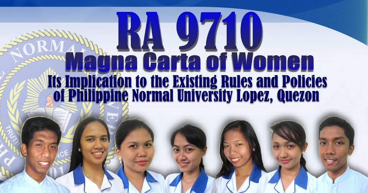 A Teacher's Mémoire: RA 9710 (MAGNA CARTA OF WOMEN): ITS IMPLICATION TO ...