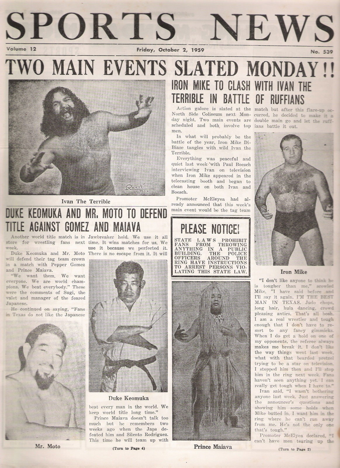 World Class Memories: RESULTS: 1959