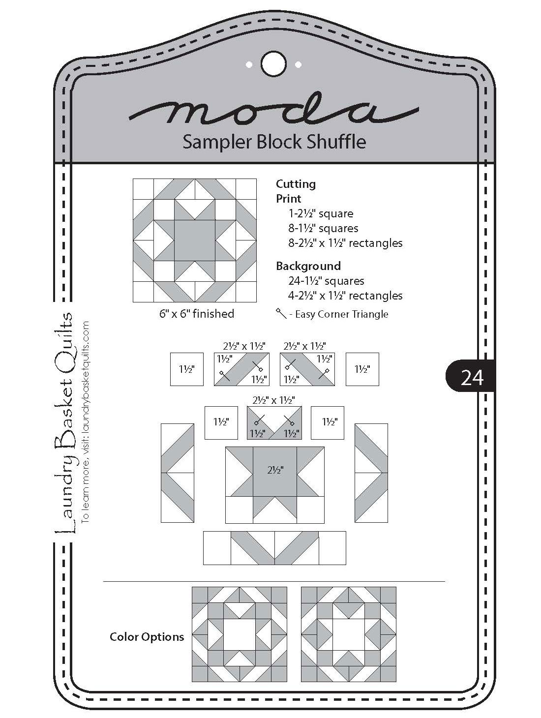 Quilters' Quarters: Moda Sampler Block Shuffle