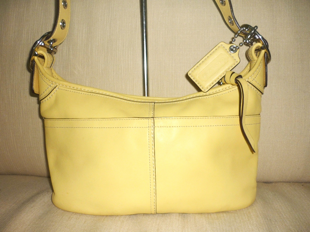 YUS BRANDED BAG: authentic coach yellow leather handbag 2