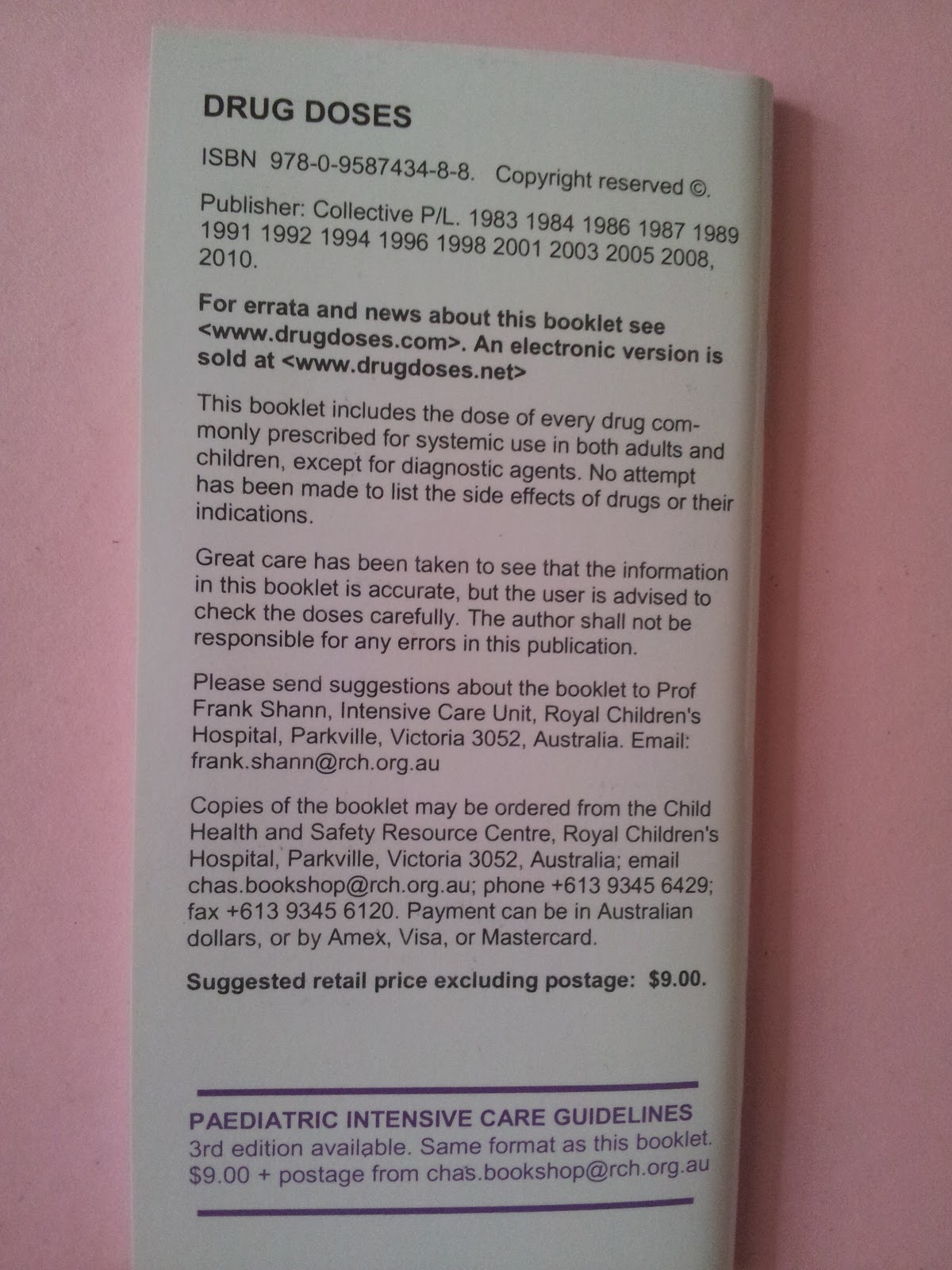 Bukumedik Blogspot (Medical Books Online Shoppe): Drug Doses, by Frank ...