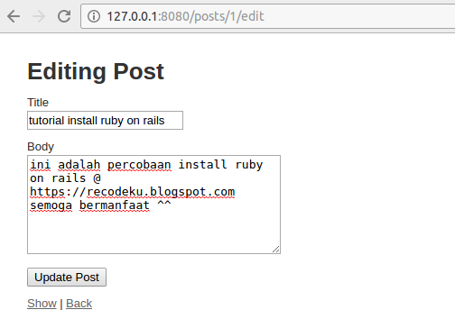 Tutorial Install Ruby on Rails dan PostgreSQL di Ubuntu 16.04