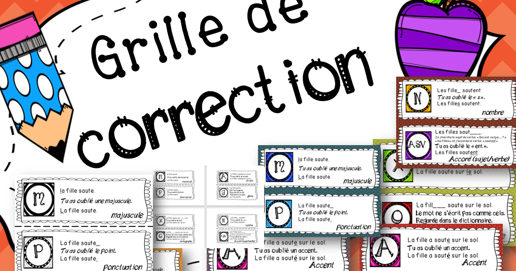 la classe de caro.: Grille de correction - Le code de correction