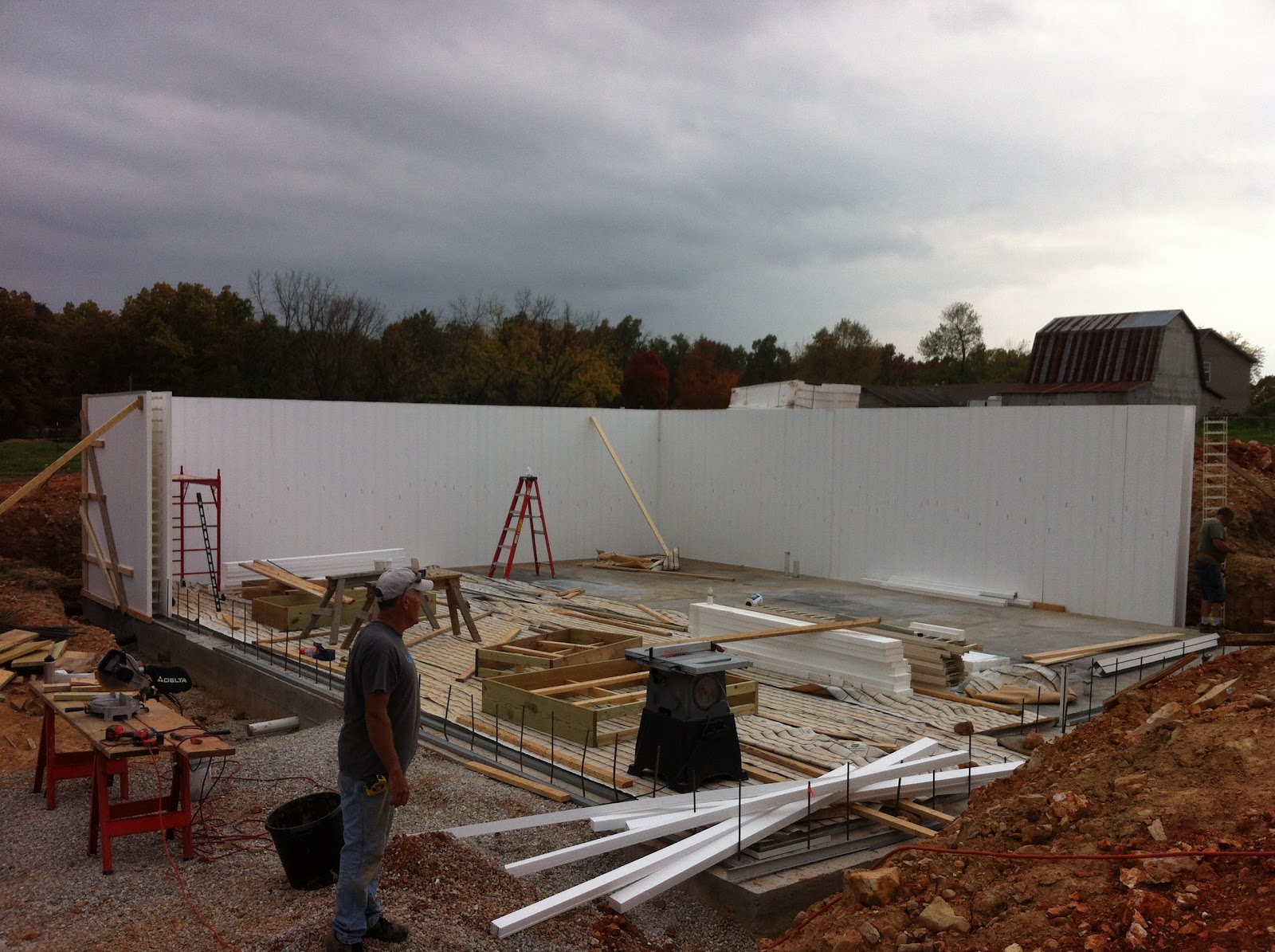 Insulated Concrete Forms TF Systems house: Basement walls are up