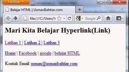 Cara Membuat Link/Hyperlink Antar Halaman,Website lain dan Email - Kuminfo