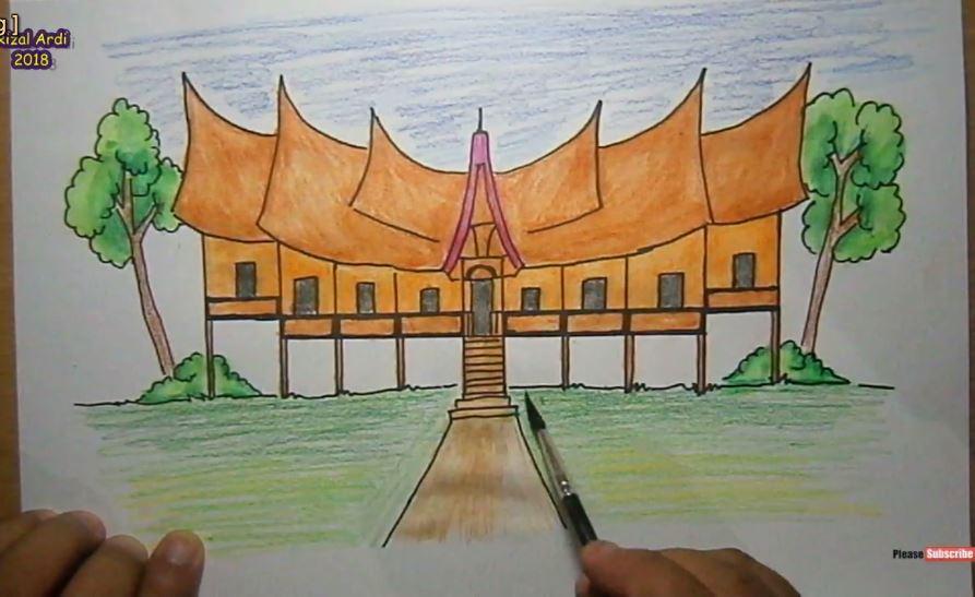 Z DRAWING: Menggambar Rumah Adat Gadang