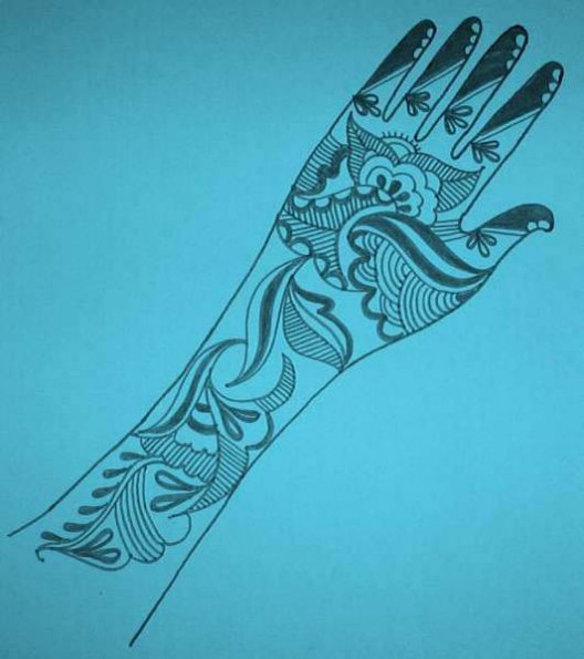 Hand Mehndi Design On Paper - Mehandi Design,Heena Designs,Indian Mehandi